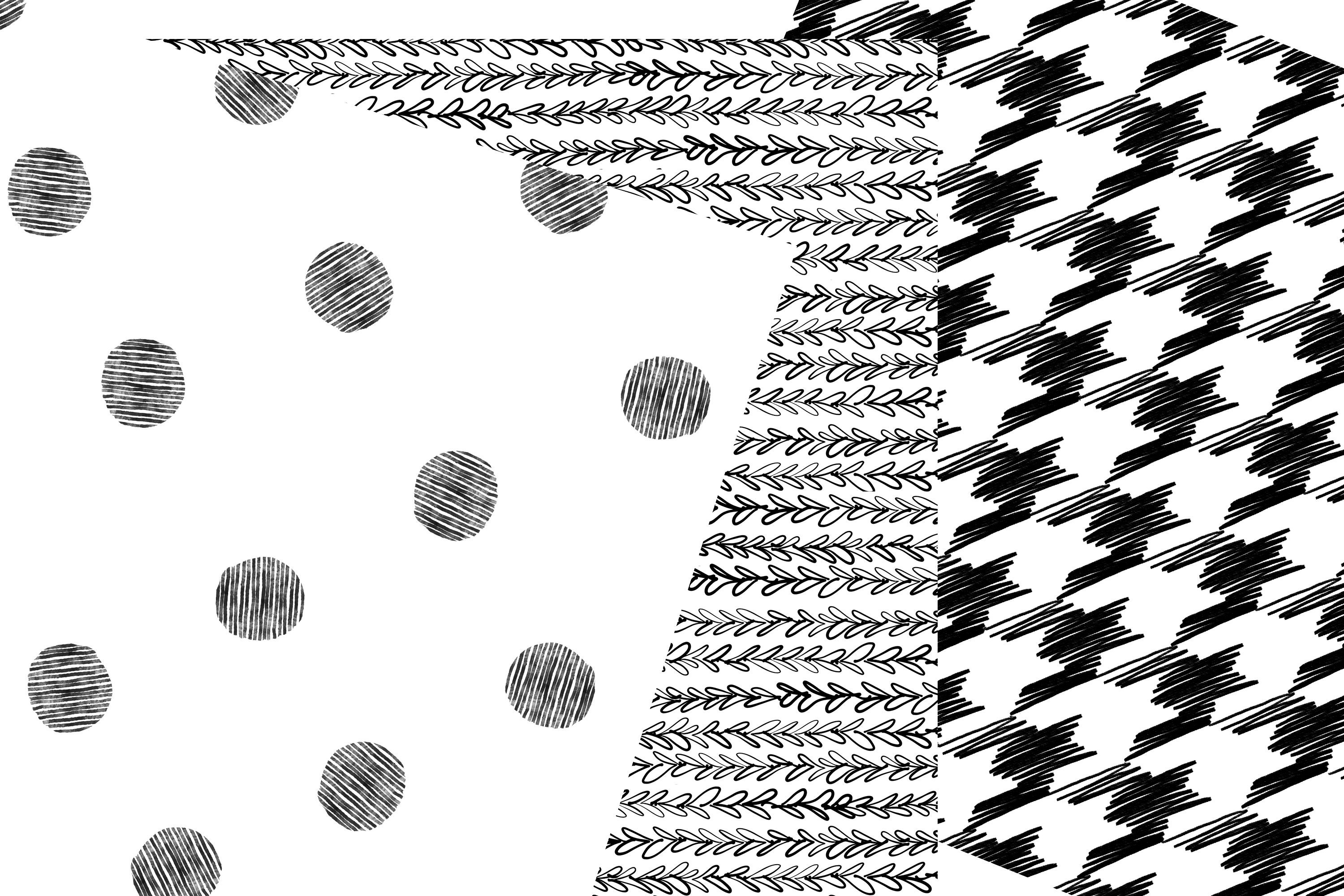 Black and White Digital Papers Seamless Repeatable and | Etsy