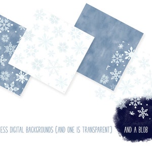 INSTANT DOWNLOAD 14 Piece Digital Blue Snowflake Bundle - Winter ...