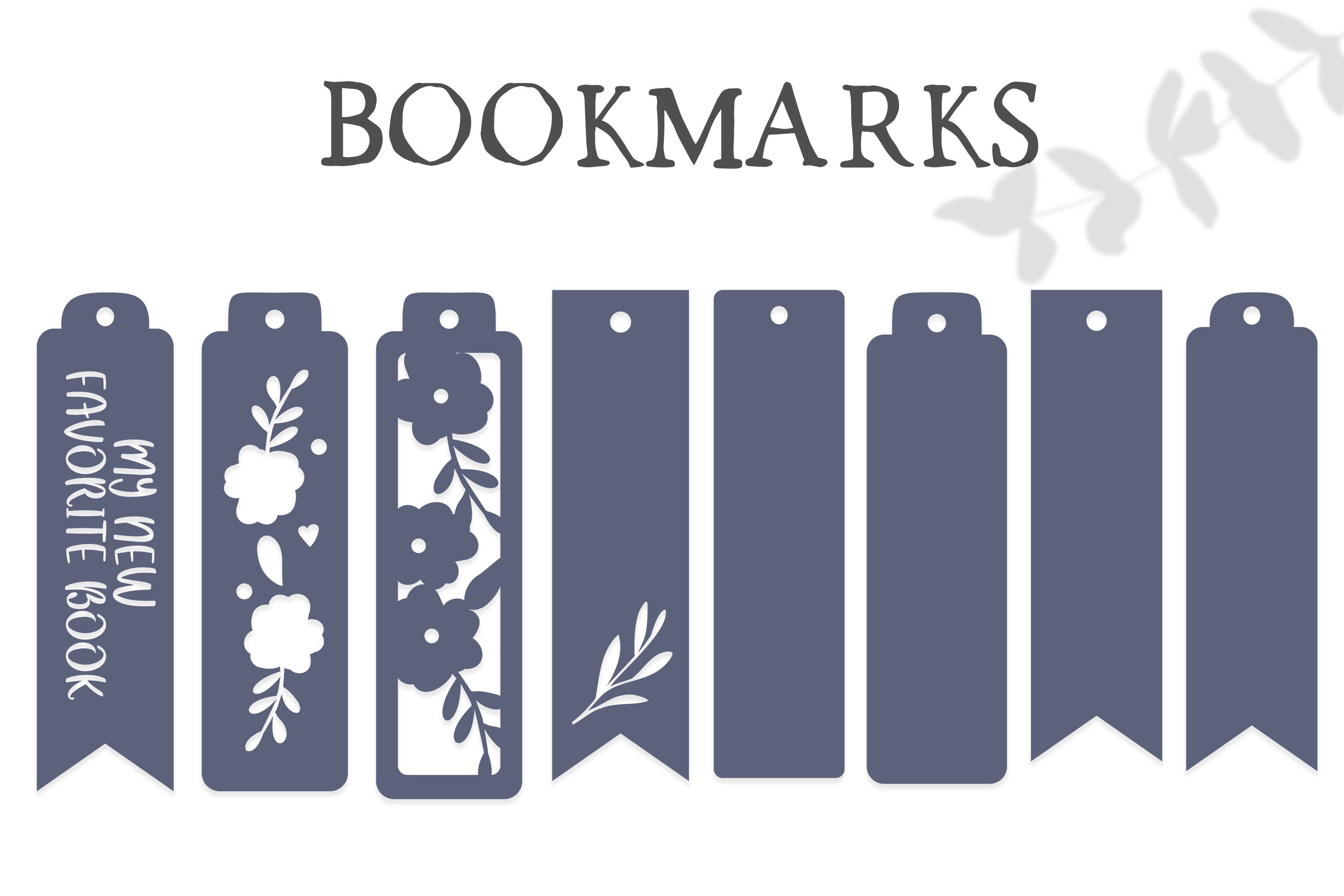 SVG 8 Book Mark Cutting Files File INSTANT DOWNLOAD - Etsy