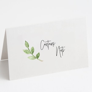 PRINTABLE Contains Nuts Fold Label INSTANT DOWNLOAD - Etsy