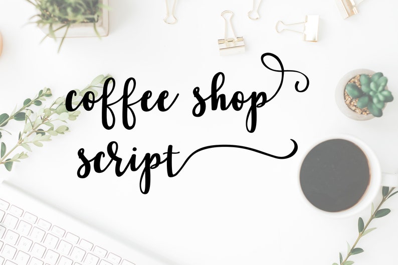 FONT Coffee Shop Script a Thick Legible Cursive Brush - Etsy