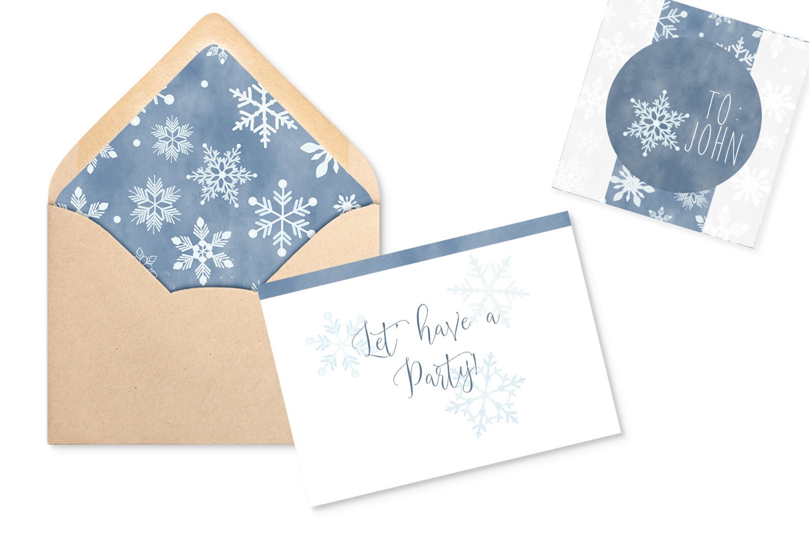 INSTANT DOWNLOAD 14 Piece Digital Blue Snowflake Bundle - Etsy