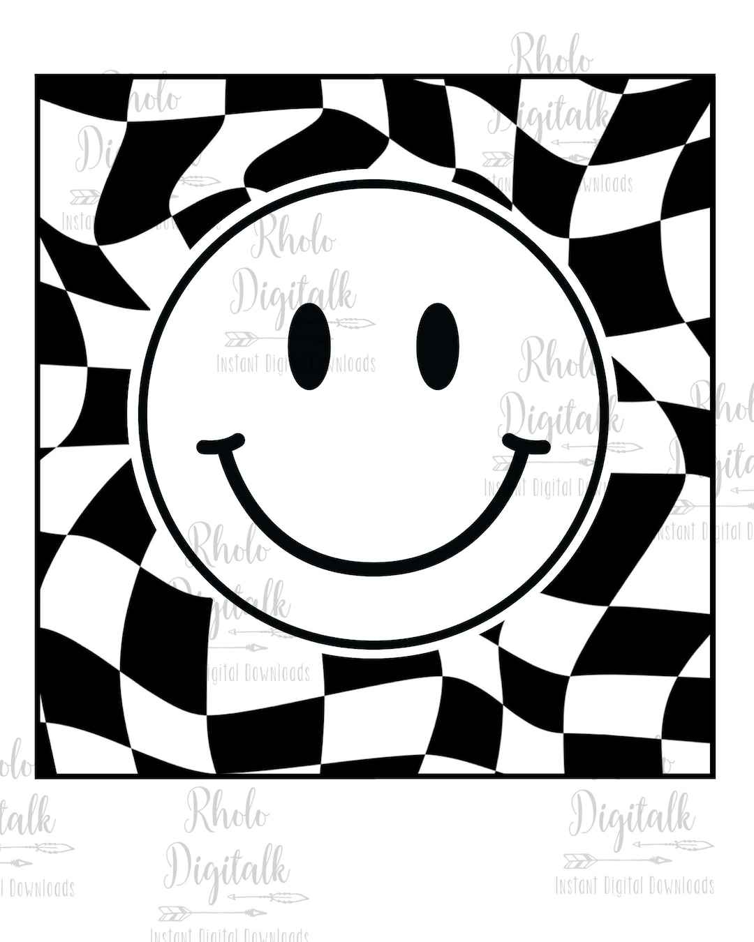 Smiley Face,checkerboard Tshirt, Svg, instant Digital Download - Etsy