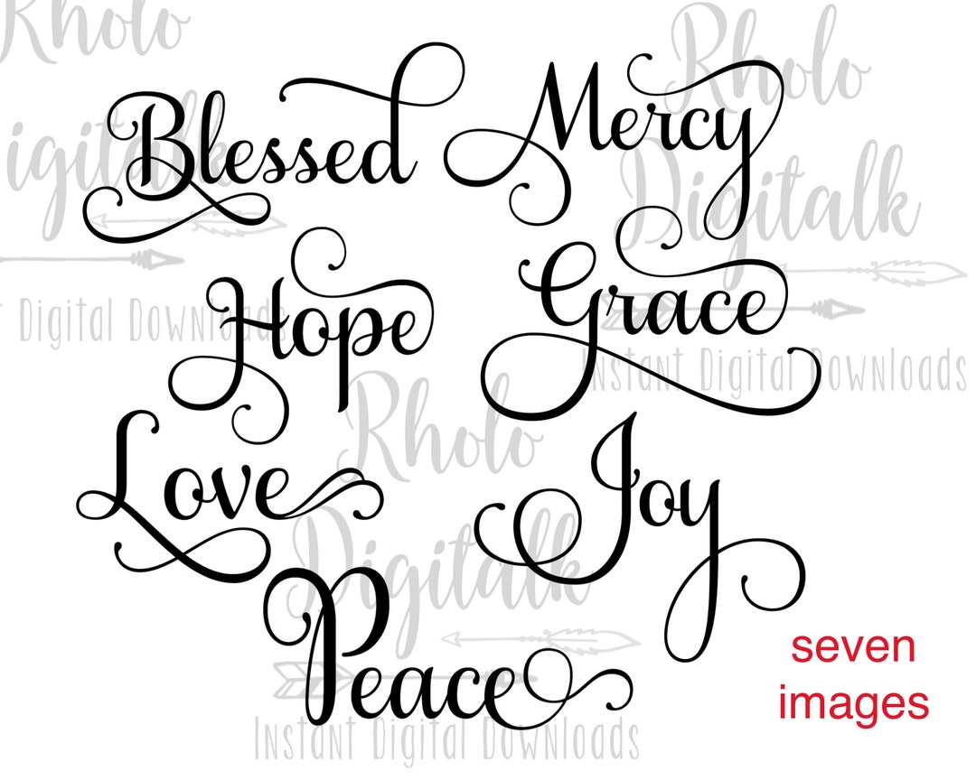 Joy, Mercy, Love, Blessed, Grace,peace,hope-instant Digital Download - Etsy