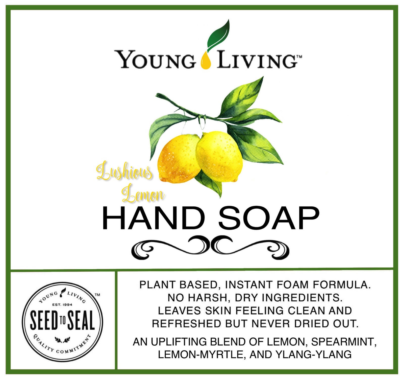 Young Living Lemon/lavender Hand Soap Sample Bottle LABELS for - Etsy