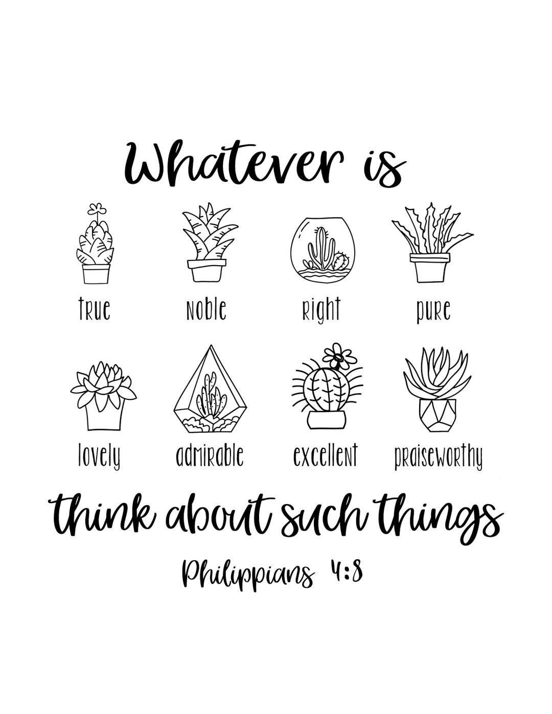 Think on These Things Philippians Svg-instant Digital Download - Etsy