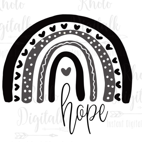 Hope Rainbow Svg File Hope Svg Hope Clipart Hope Hand - Etsy
