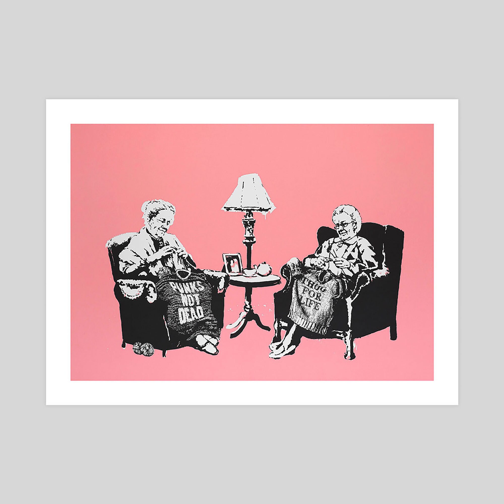 Grandmas Knitting by Banksy Art Print - Etsy