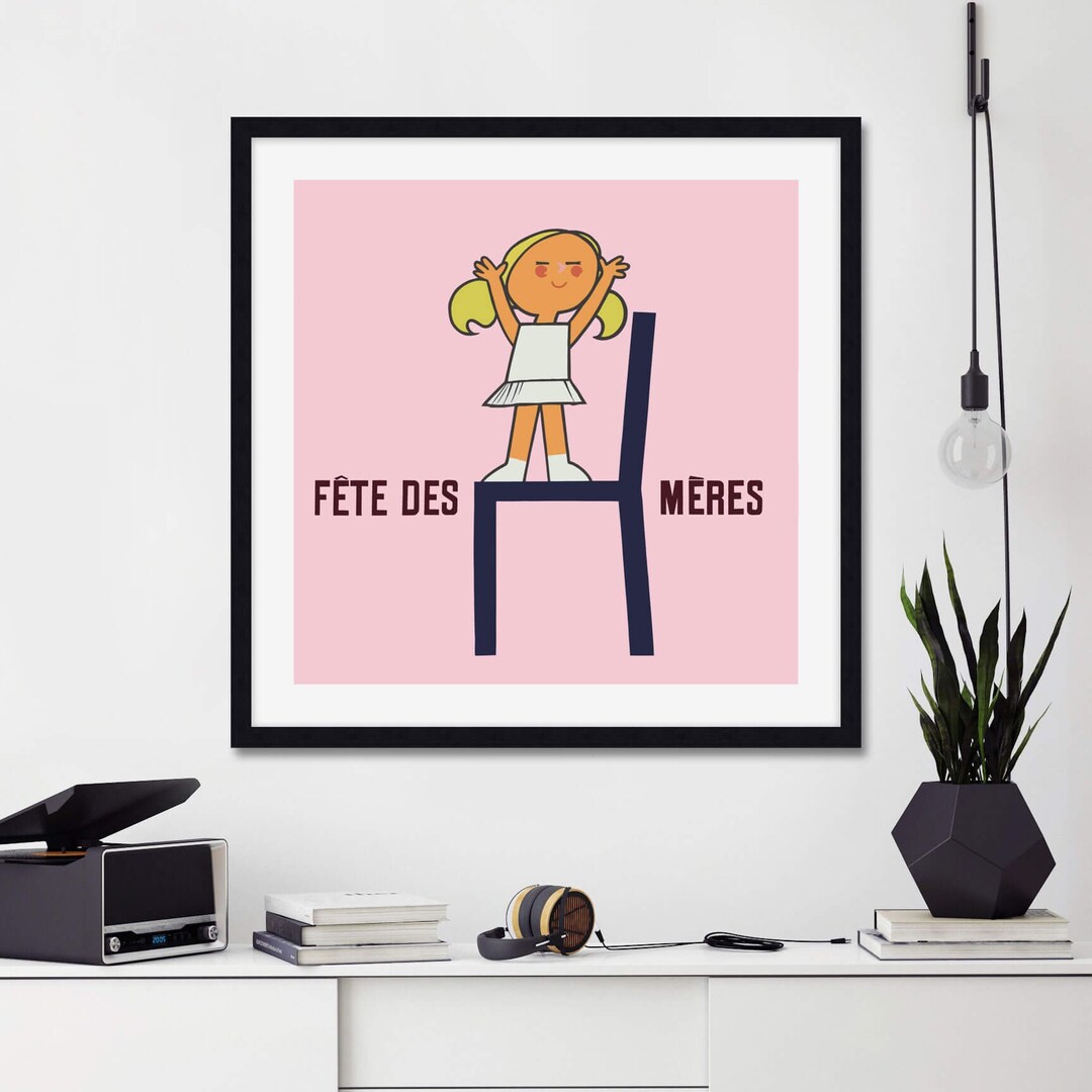 Fete Des Meres Vintage Poster Art Print, French Vintage Poster, Mothers ...