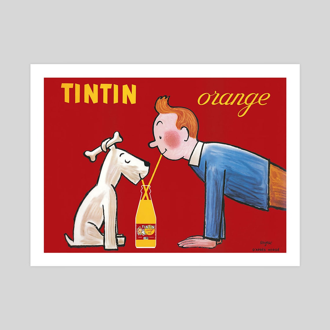 Tintin Vintage Poster, Tintin Orange Soda, Tintin Art Print, Tintin and ...
