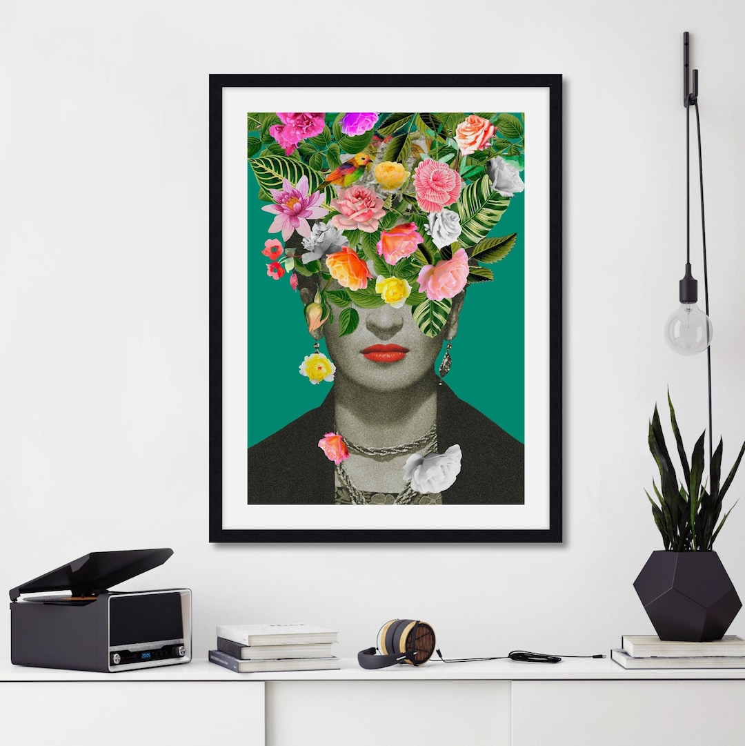 Frida Kahlo Art, Floral Frida Kahlo Print, Flowers Frida Poster Print ...