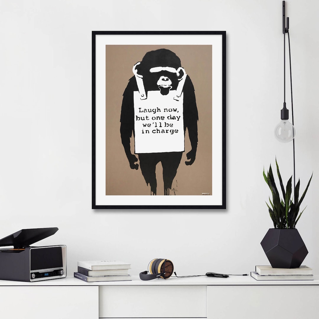 Laugh Now Monkey by Banksy Art Print - Etsy