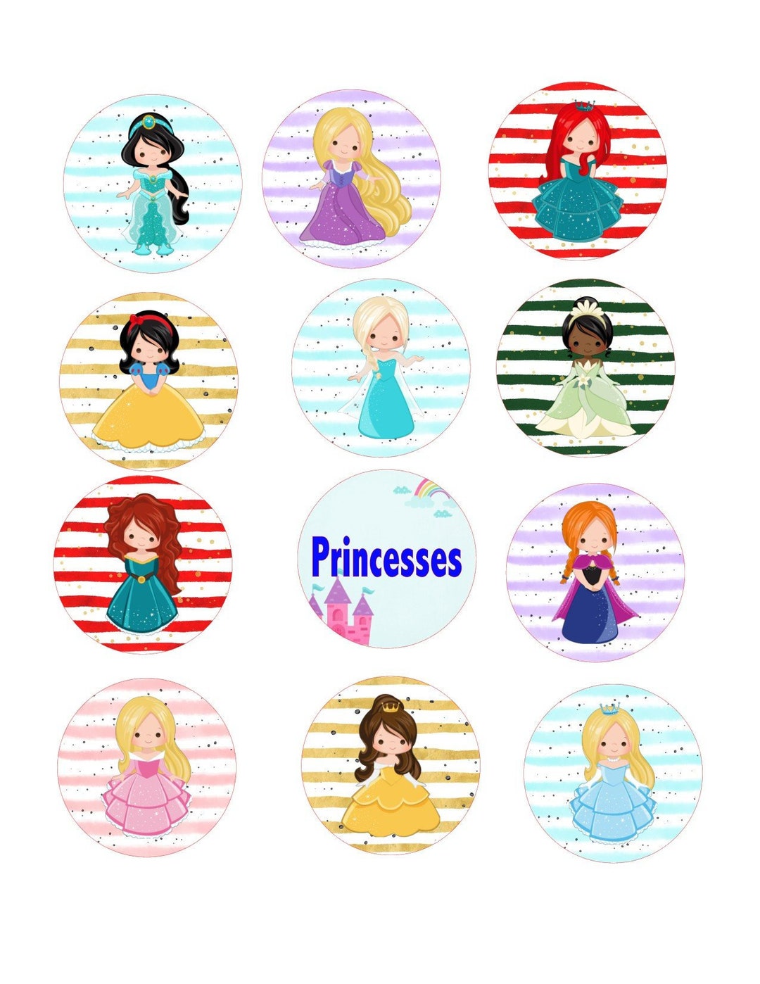 Precut Cute Princesses Edible Designs Available for - Etsy