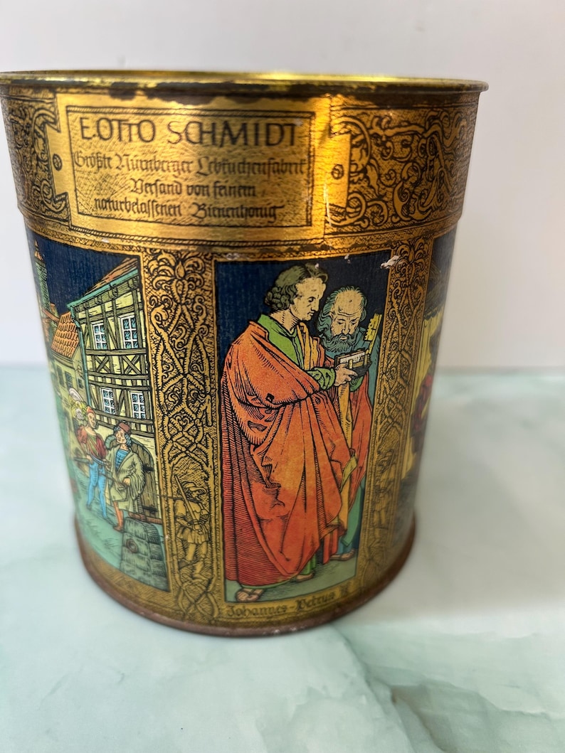 Vintage E. Otto Schmidt Lebkuchen Tin – German Medieval Lithograph ...