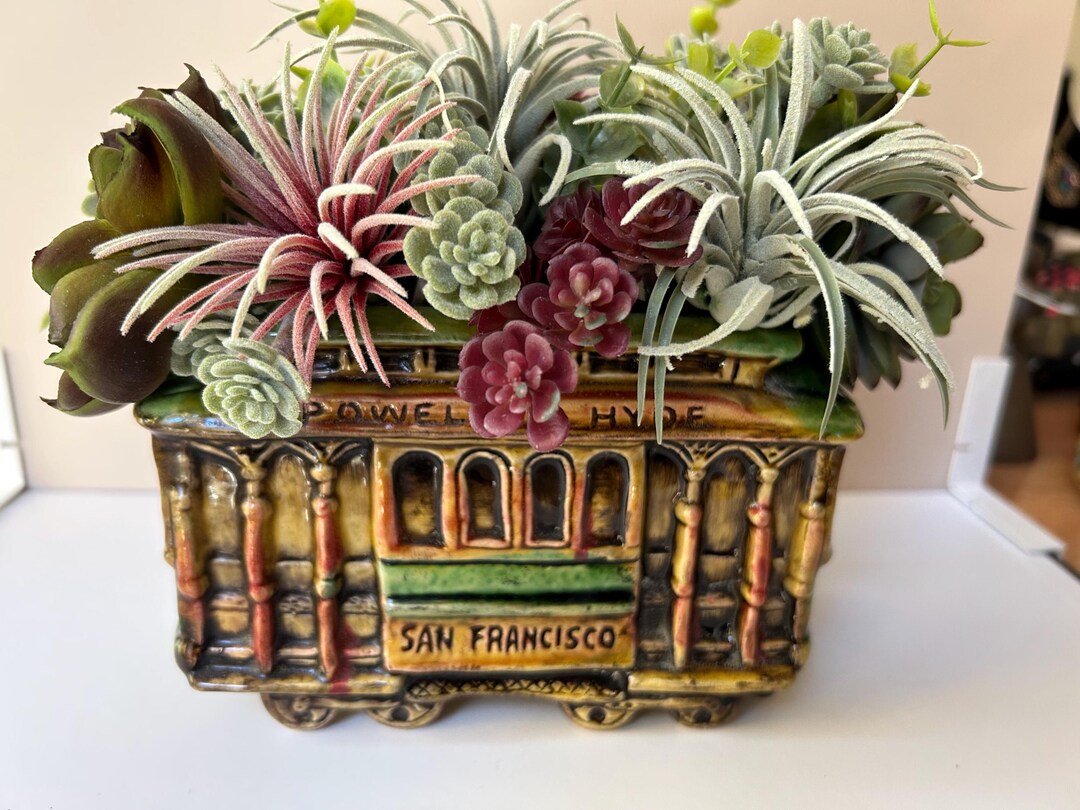Vintage San Francisco Cable Car Planter E A Clonts Pottery Powell and ...
