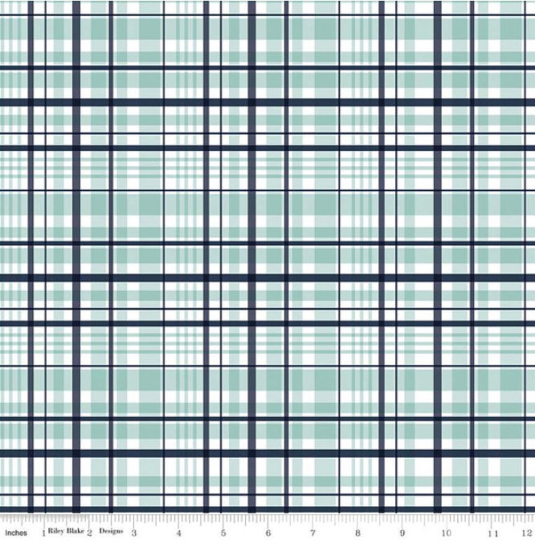 It's a Boy Plaid Aqua Riley Blake Design Baby Boy Quilting Cotton ...