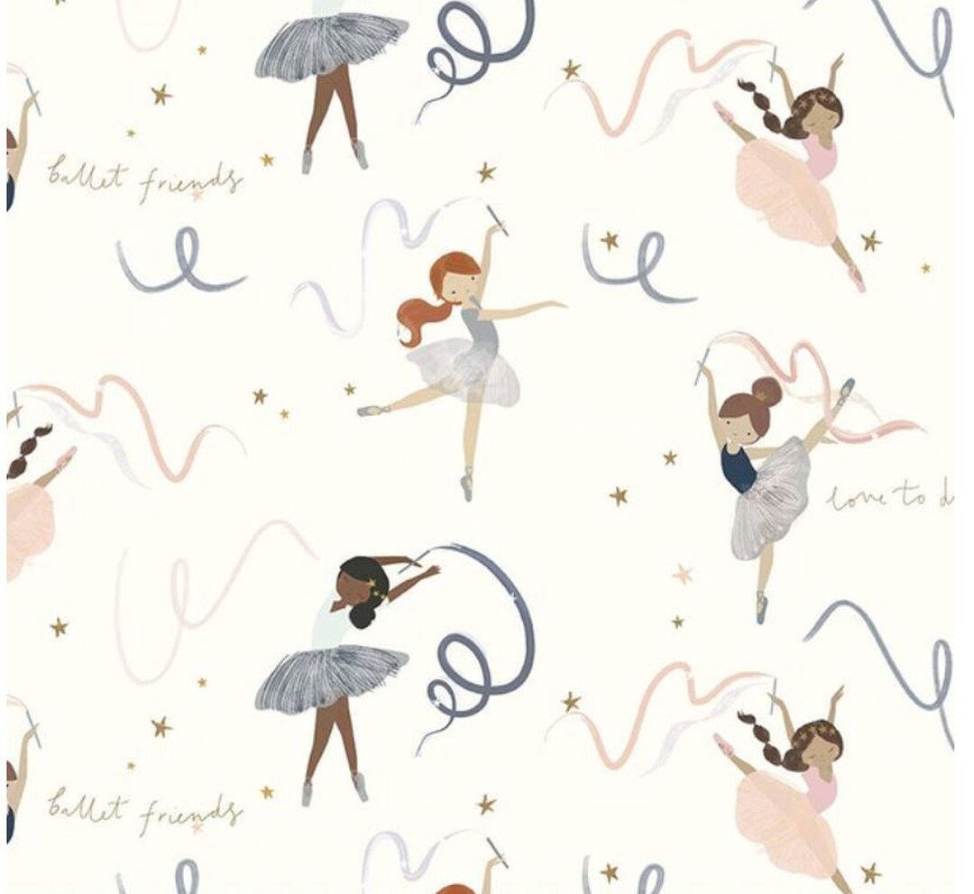 Ballerina Fabric, Spin & Twirl, Riley Blake Fabric, Ballet Novelty ...