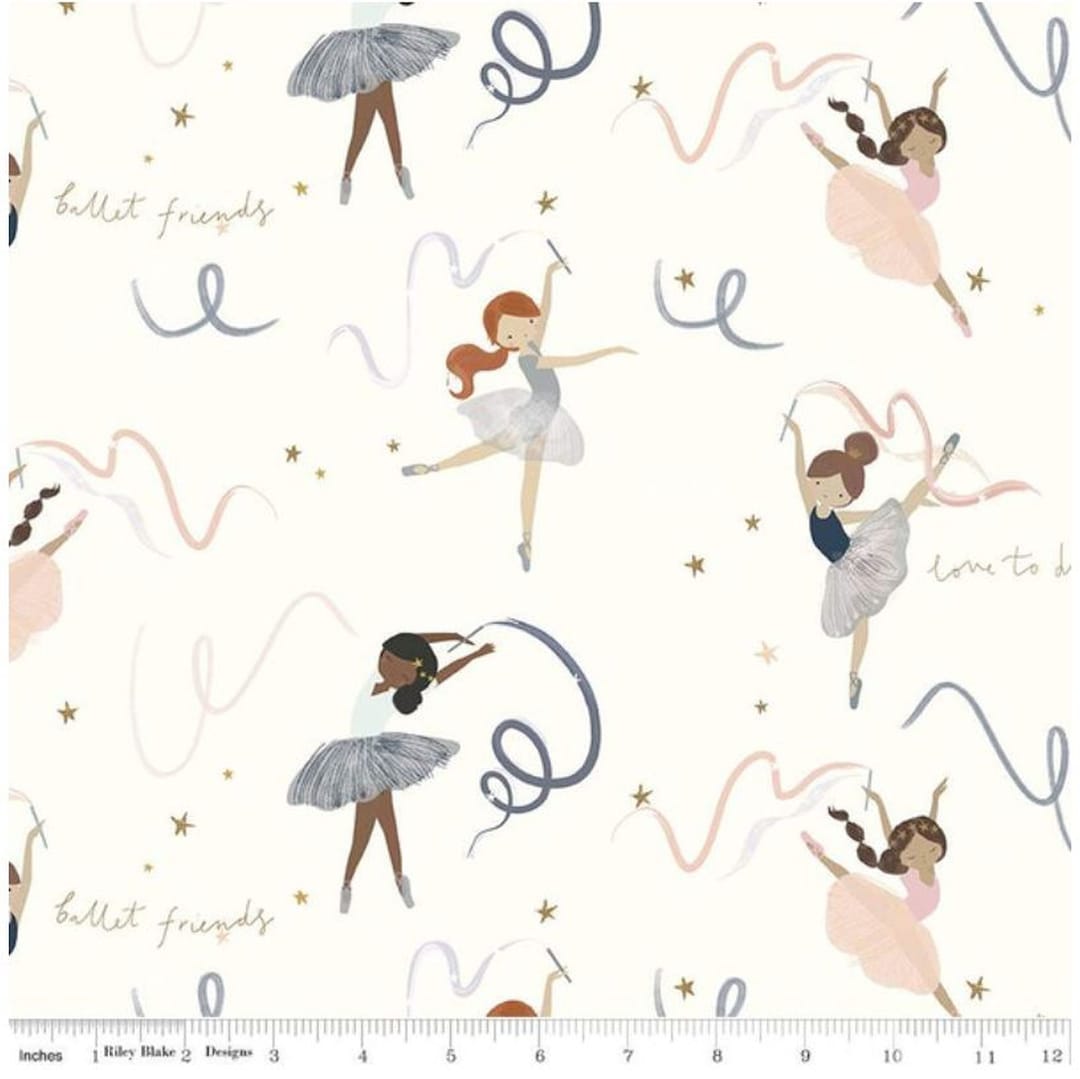 Ballerina Fabric Spin & Twirl Riley Blake Fabric Ballet Novelty Little ...