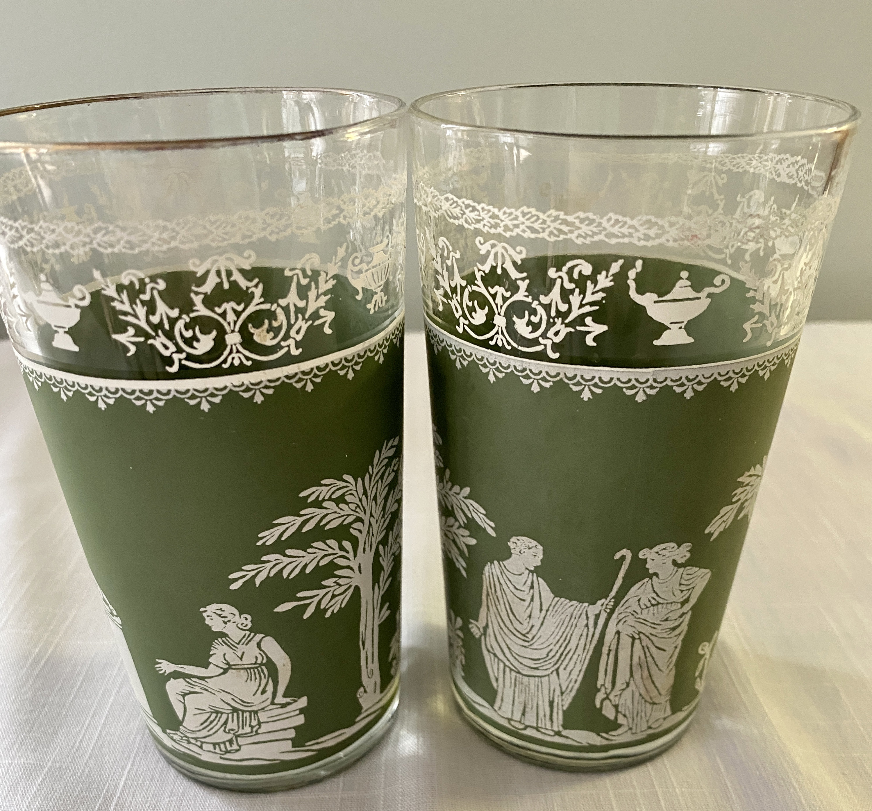 JEANETTE Glass GRECIAN HELLENIC Set of 2-8oz & 3 5-oz Glasses | Etsy
