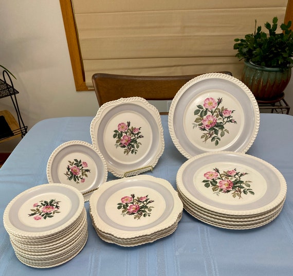 RARE royal Gadroon Harker Pottery Plates. 8 Dinner - Etsy
