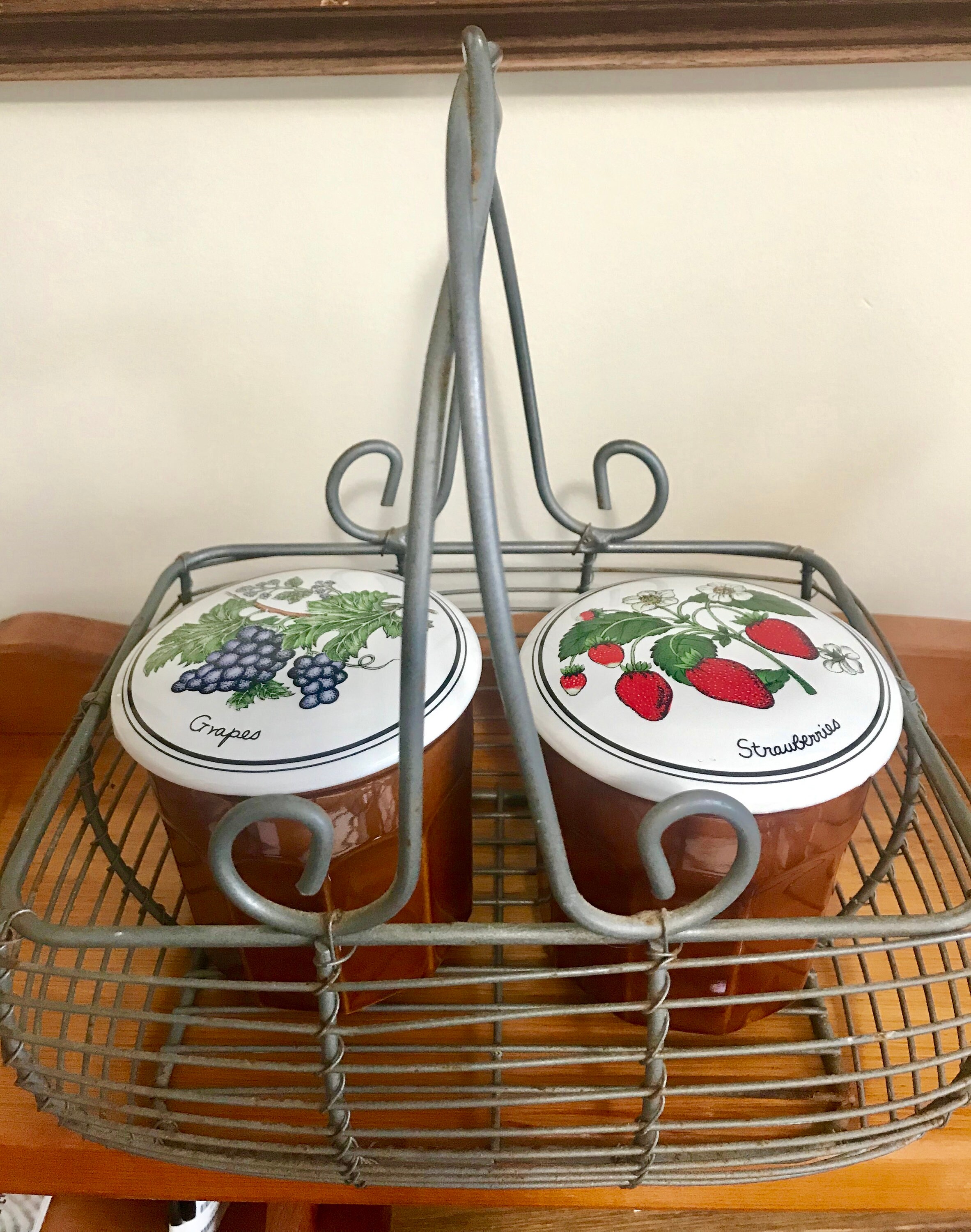 GRAPE JAM/JELLY 1 12 oz. Jar Brown container with Painted | Etsy