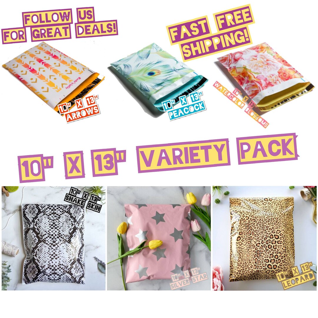 Mix Design 10"x13" Poly Mailers Variety Pack / Fast FREE Shipping ...