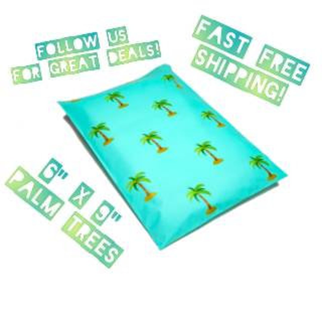 6"x9" Palm Trees Design Poly Mailers / Fast FREE Shipping / Designer ...
