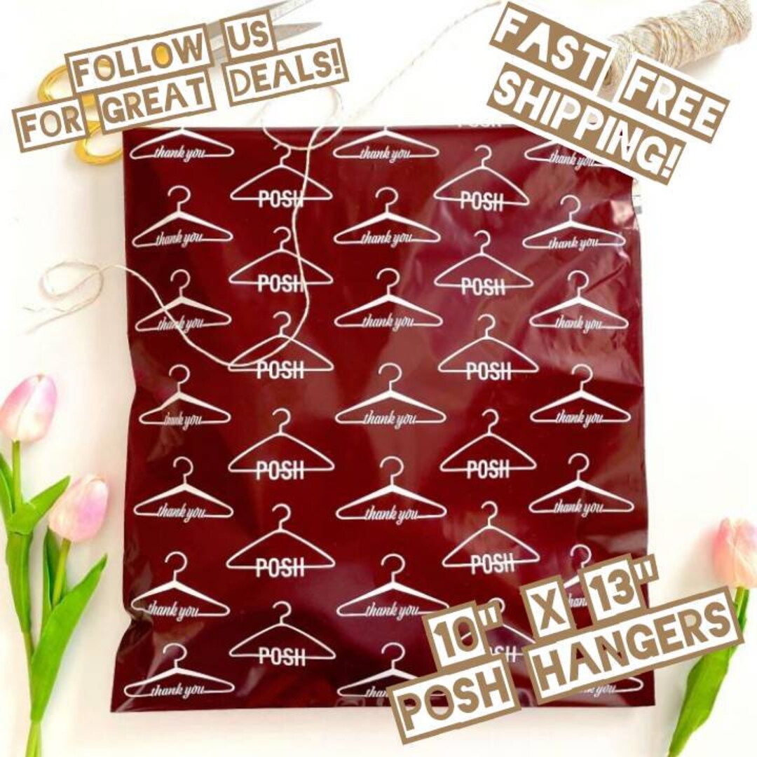 Posh Hangers Theme 10"x13" Poly Mailers / Fast FREE Shipping / Designed ...