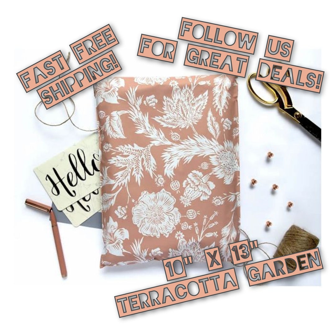Terracotta Garden Theme 10"x13" Poly Mailers / Fast FREE Shipping ...