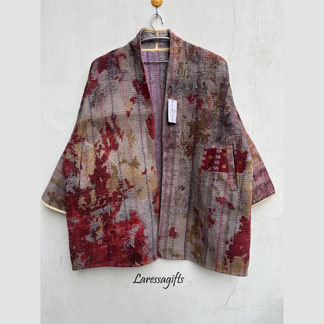 Handmade Vintage Kantha Jacket - Boho Hippie Women's Coat From Kantha ...