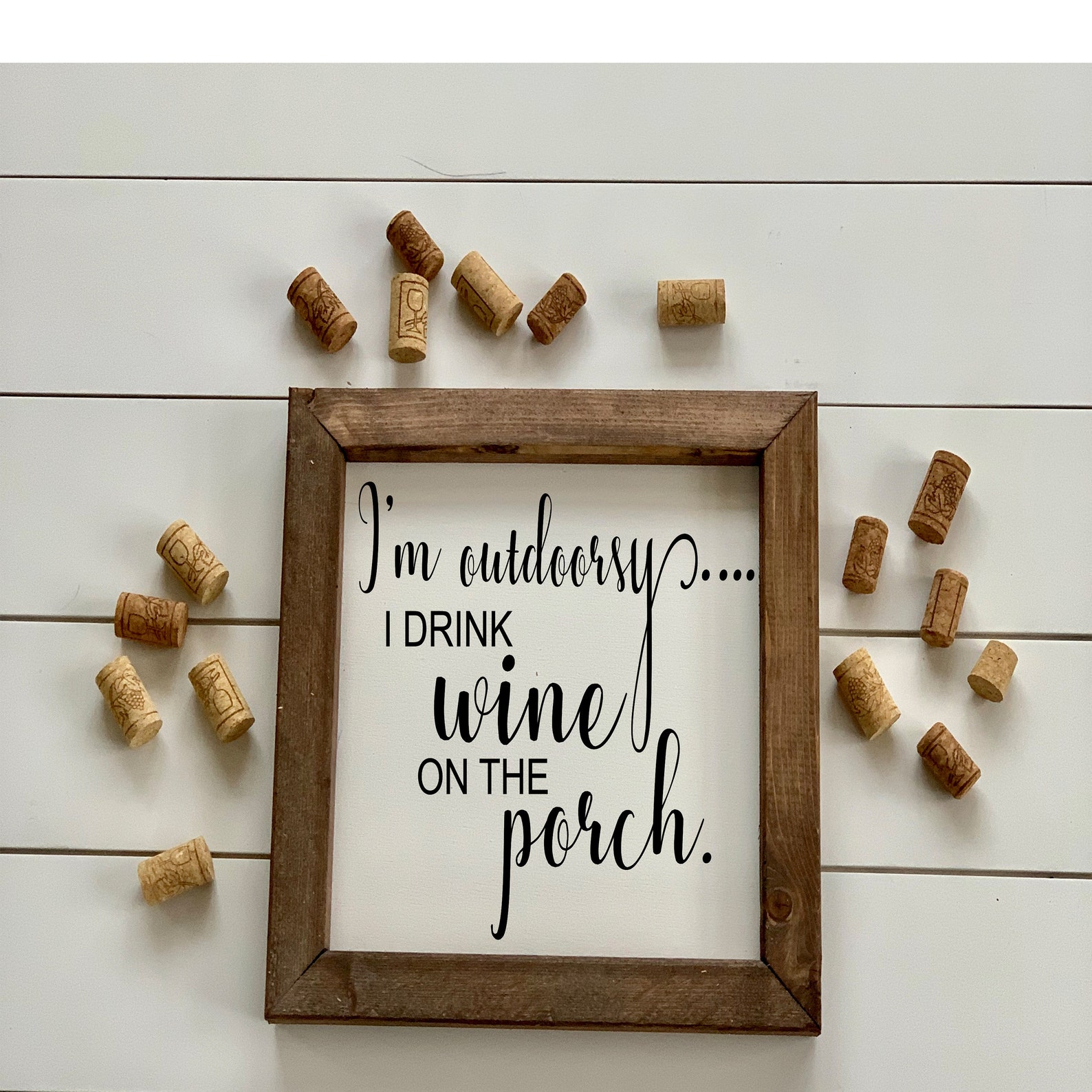 Wine on Porch Sign/wine Sign/wine Decor/wine Lover/wood Framed - Etsy