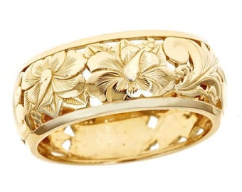 Hawaiian 14k Gold Ring | Etsy