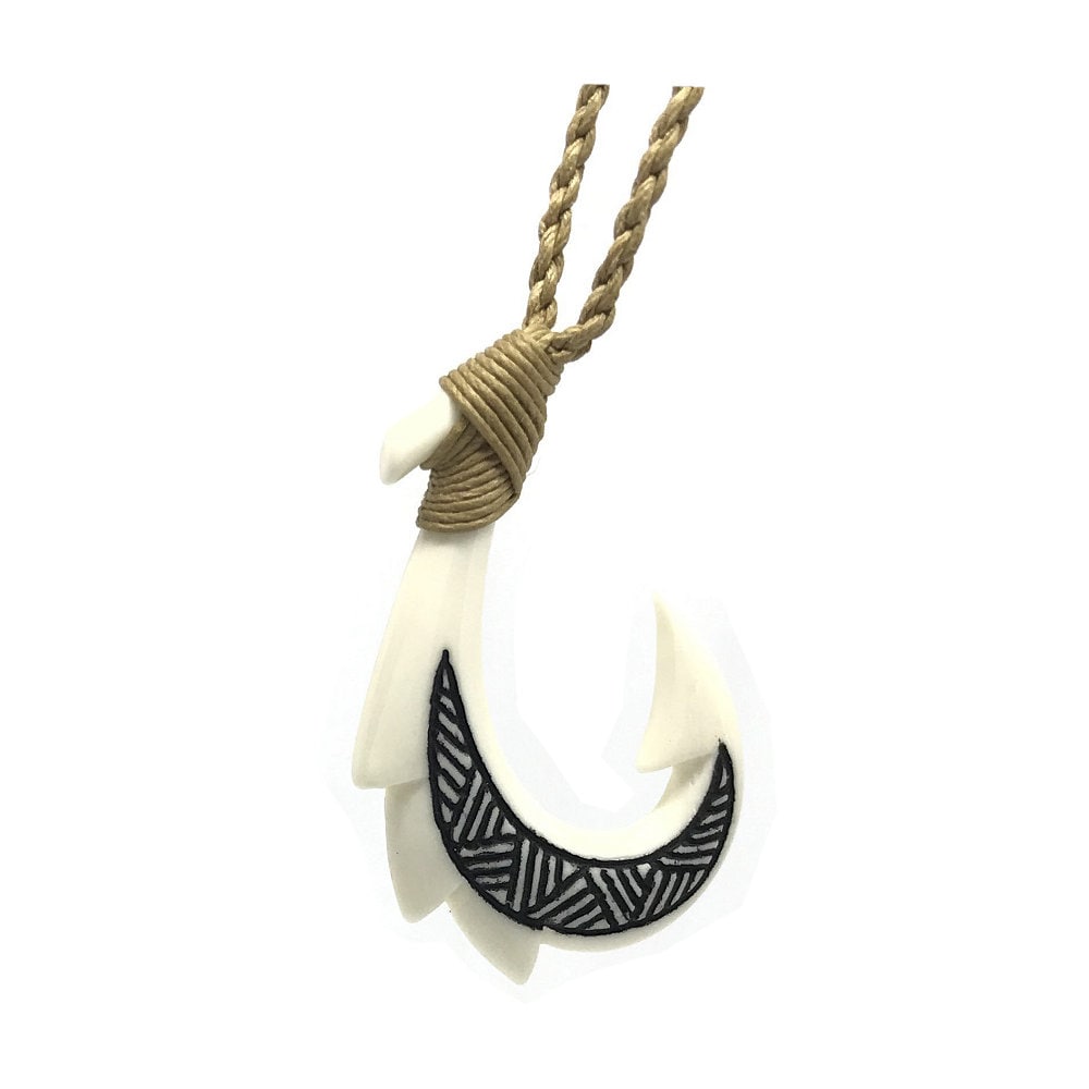Humpback Whale Bone Fish Hook Pendant