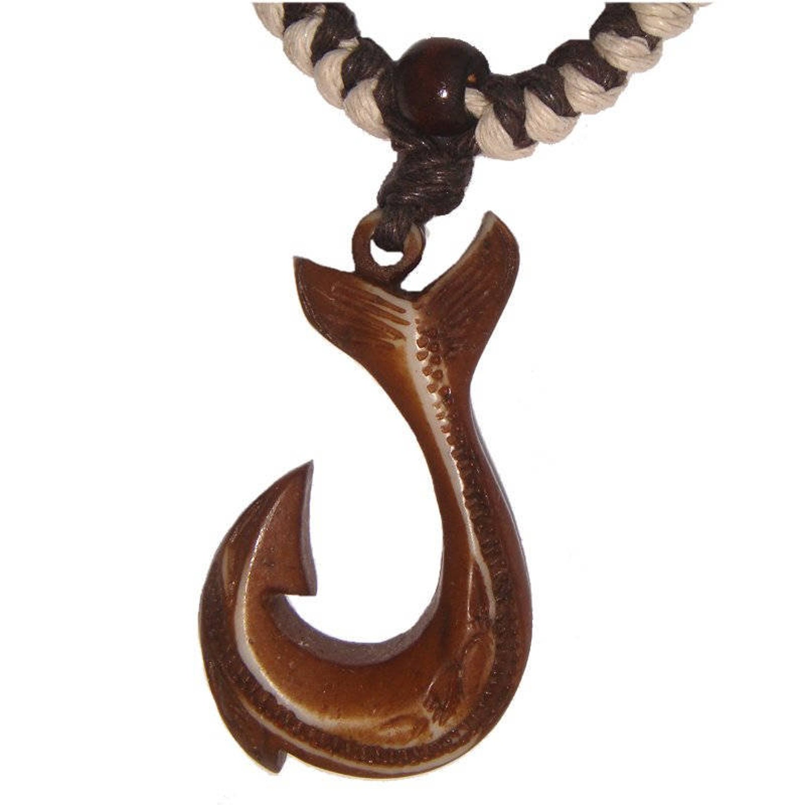 Hawaiian Jewelry Whale Tail Fish Hook Pendant Necklace With - Etsy
