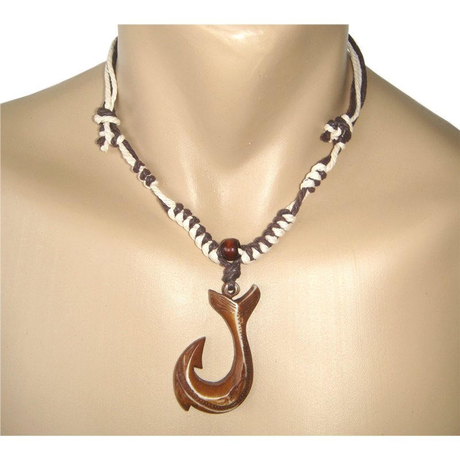 Hawaiian Jewelry Whale Tail Fish Hook Pendant Necklace With - Etsy