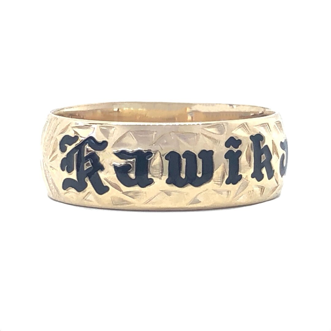 Hawaiian Heirloom Jewelry Custom 14K Gold Barrel Ring With YOUR NAME ...