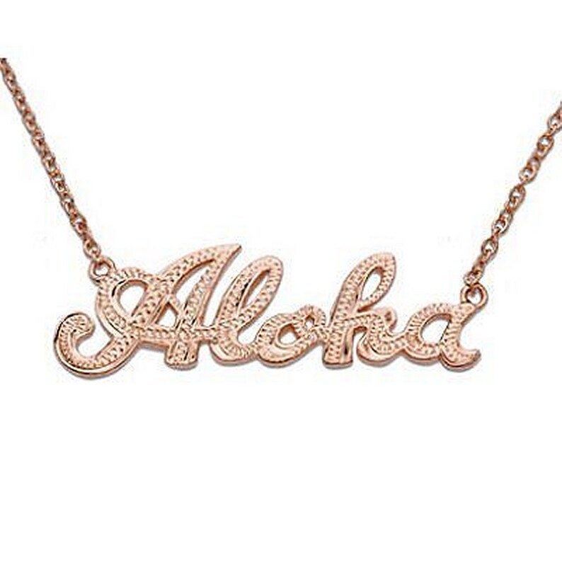 Hawaiian Jewelry Sterling Silver Aloha Necklace From Maui - Etsy