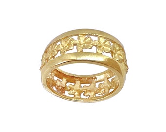 14K Tricolor Plumeria Ring Plumeria Ring Gold Ring Plumeria - Etsy