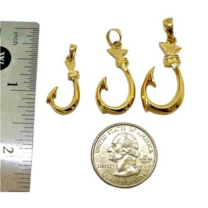 Hawaiian Jewelry Solid 14K Gold Fish Hook Pendant From Maui, Hawaii - Etsy