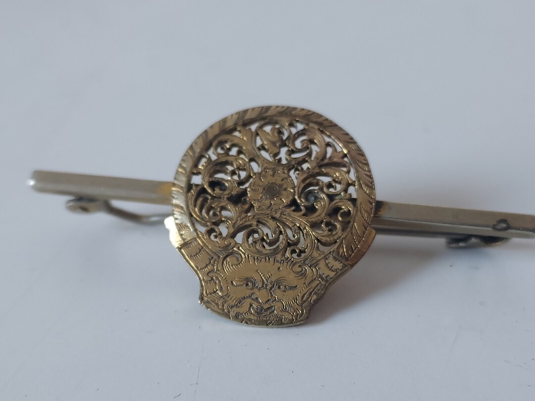 Fusee Watch Cock Pin Filigree Face Green Man Etsy