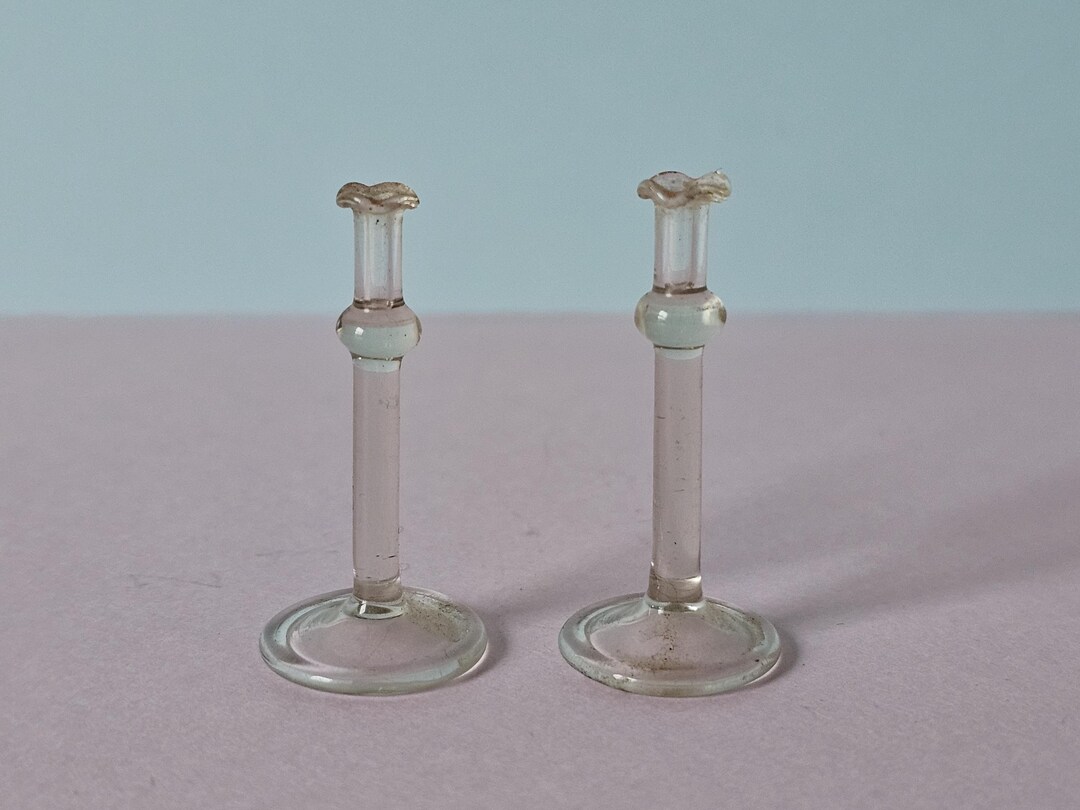 Antique Miniature Glass Candlesticks - Etsy