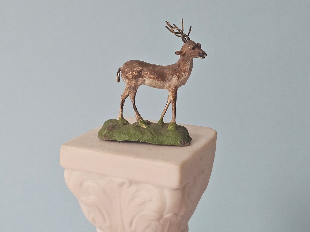 Antique Miniature Clay Stag - Etsy