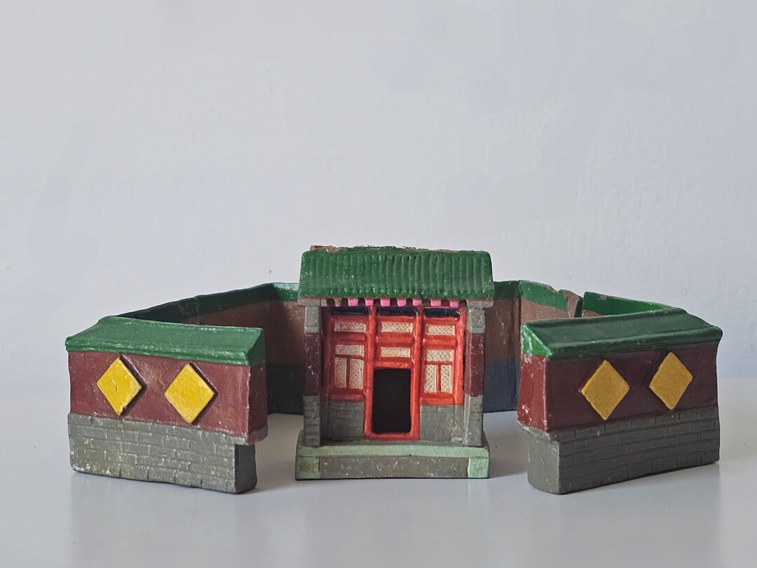 Antique Chinese Glazed House and Walls Miniatures - Etsy