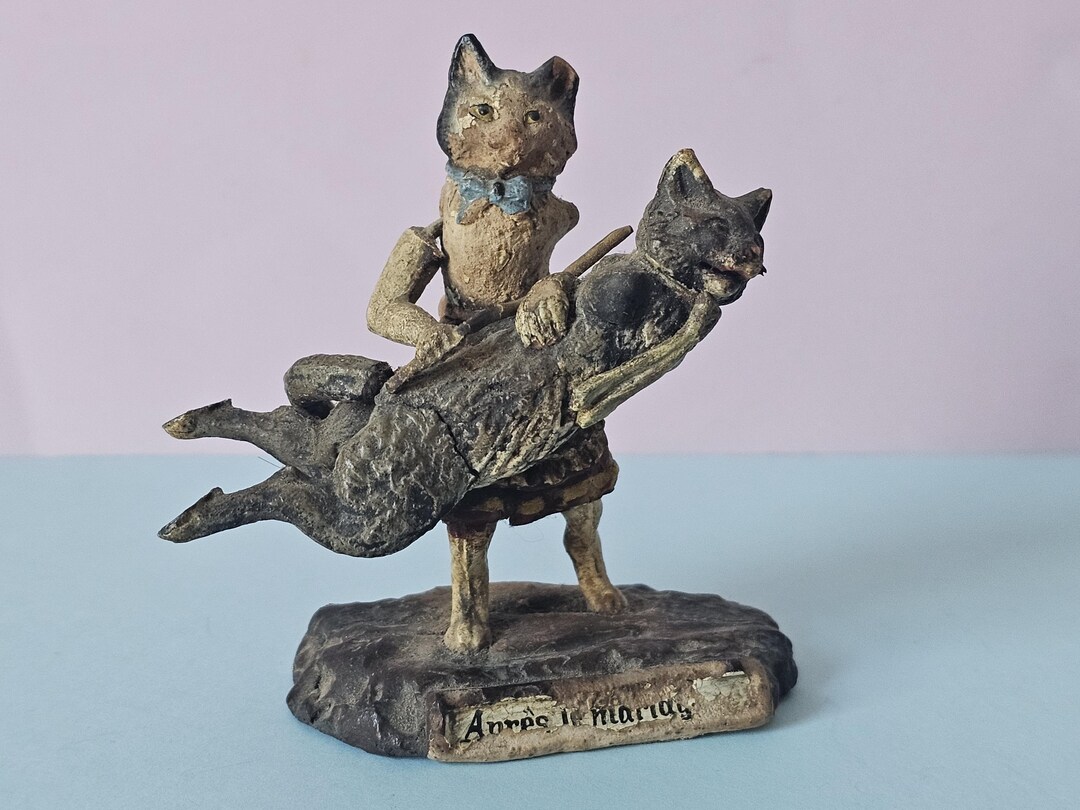 Antique Terracotta Cat Figures - Etsy UK