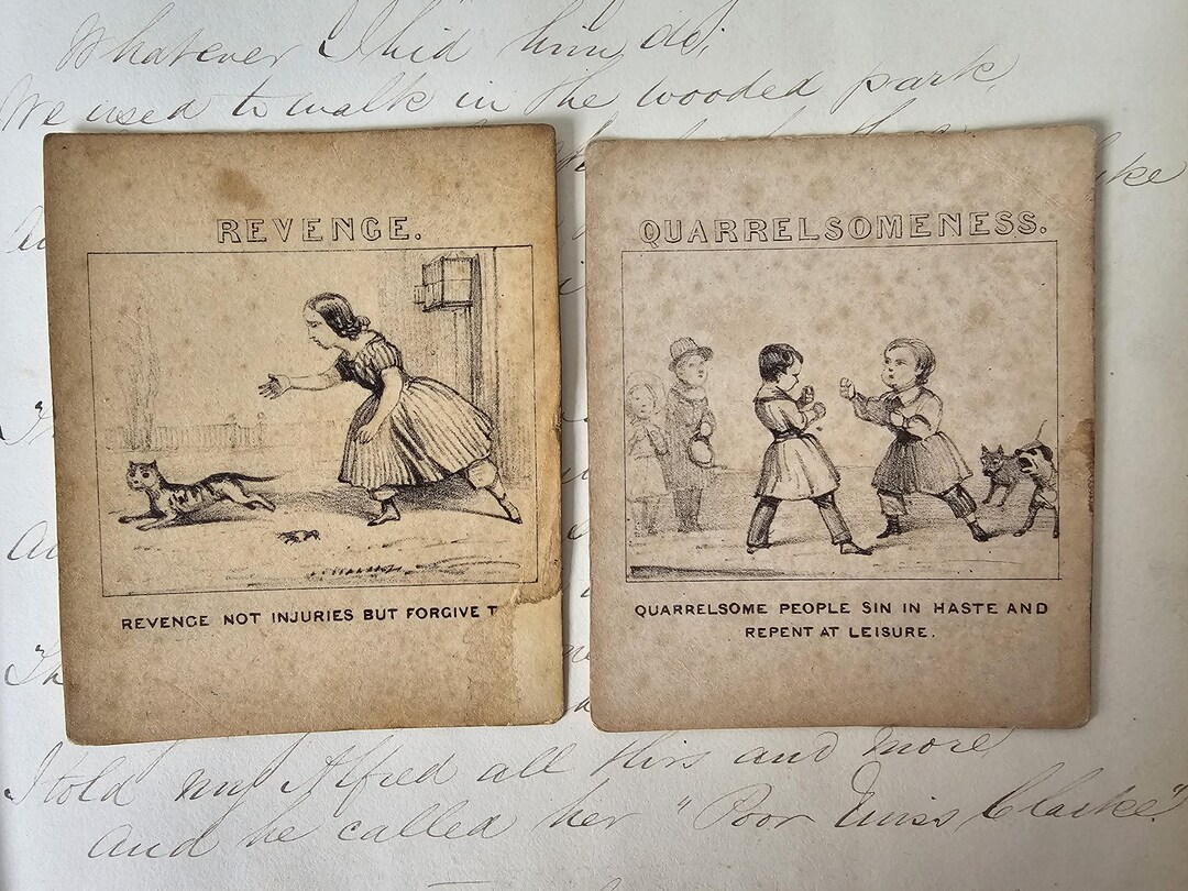 Victorian Vice Cards Revenge and Quarrelsomeness - Etsy
