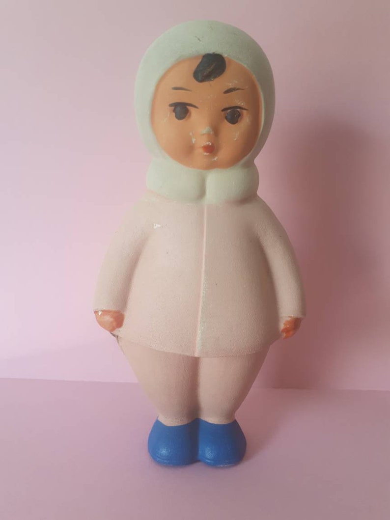 Vintage Pink Rubber Baby Doll Soviet - Etsy