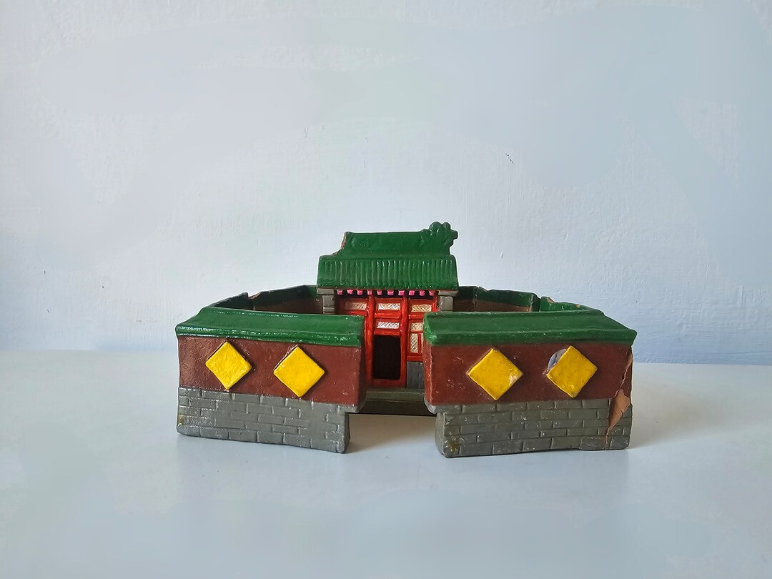 Antique Chinese Glazed House and Walls Miniatures - Etsy