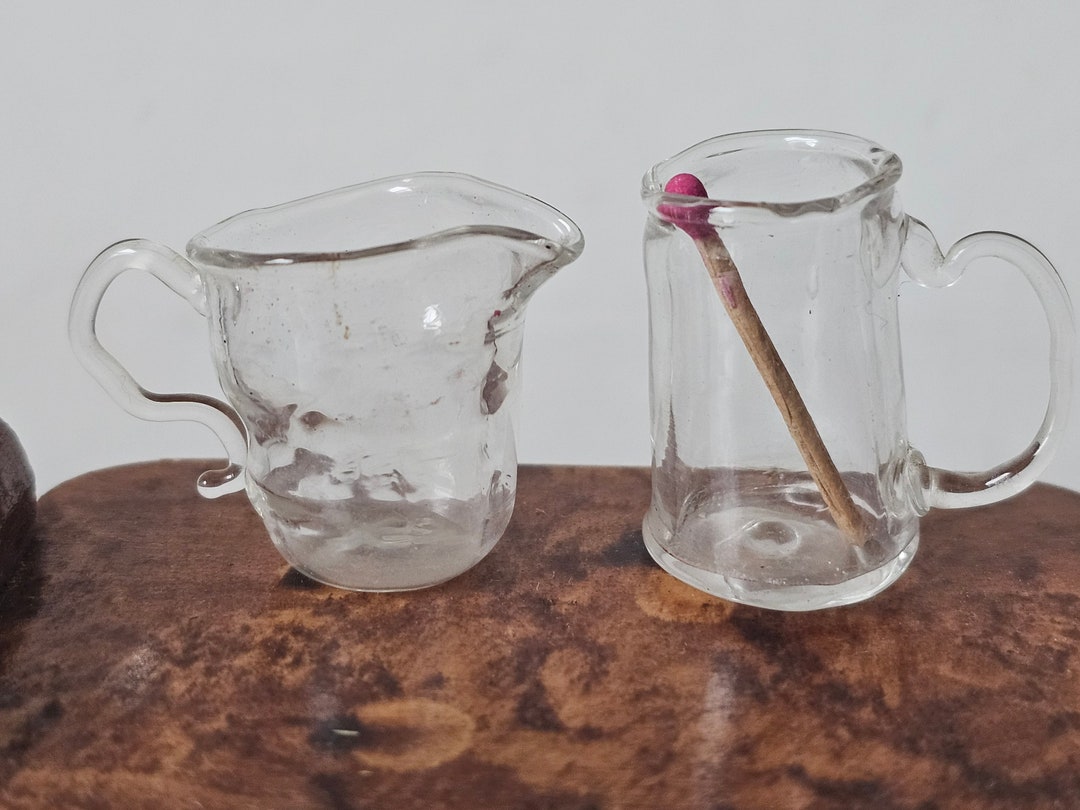 Antique Miniature Clear Glass Jug and Tankard - Etsy