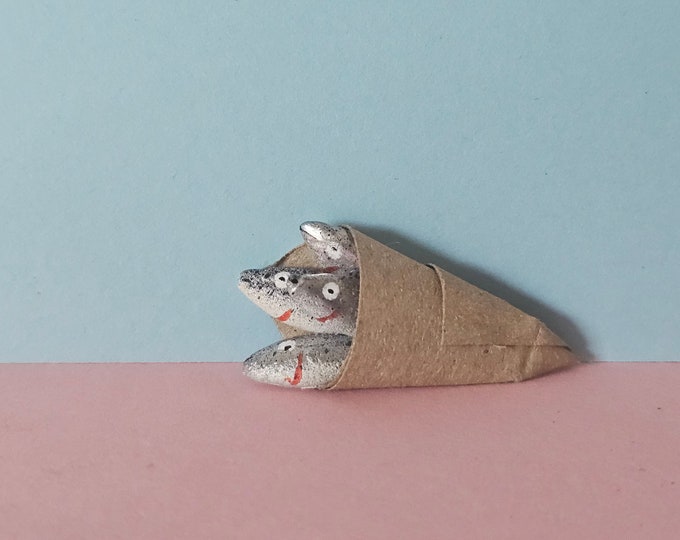 Miniature Paper Wrapped Fish - Etsy UK