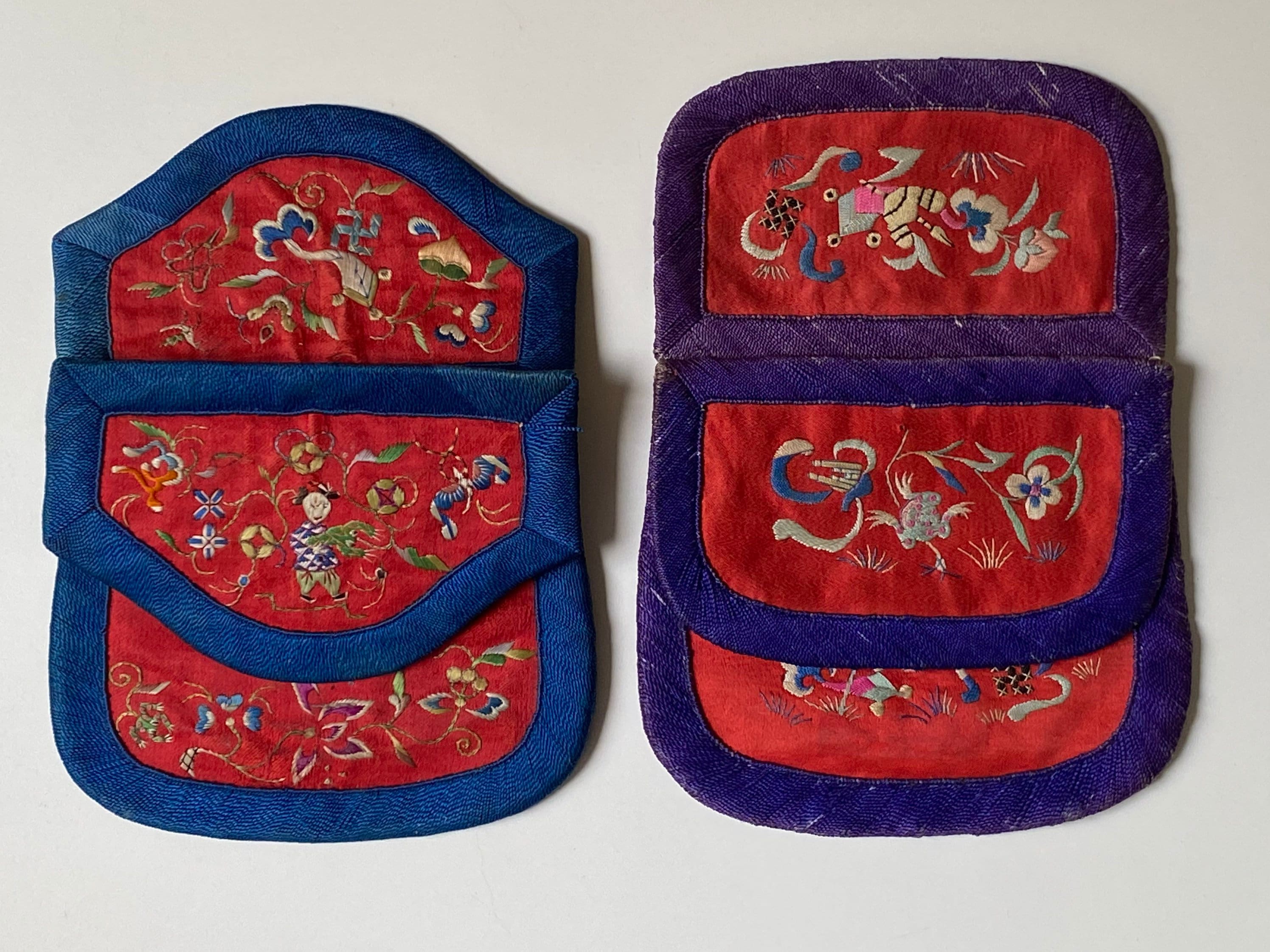 Antique Chinese Silk Embroidered Coin Purses - Etsy